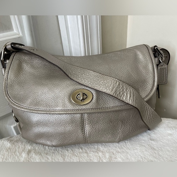 Coach | Bags | Coach Metallic Shoulder Crossbody Bag Euc | Poshmark